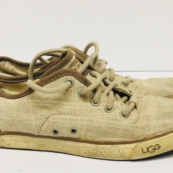 UGG | Shoes | Ugg Hally Brown Canvas Comfort Shoes W 65 | Poshmark